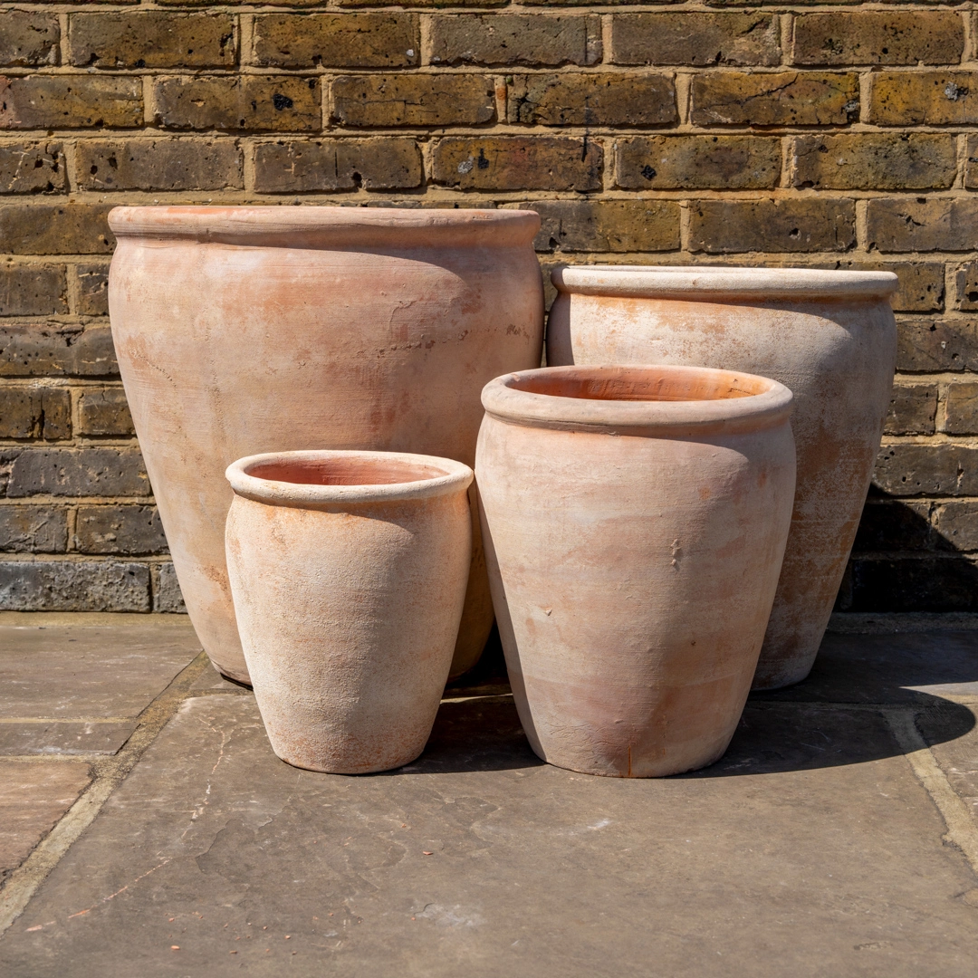 Aged Terracotta Belly Rim Stretched Planter (D50cm x H55cm) Handmade ...
