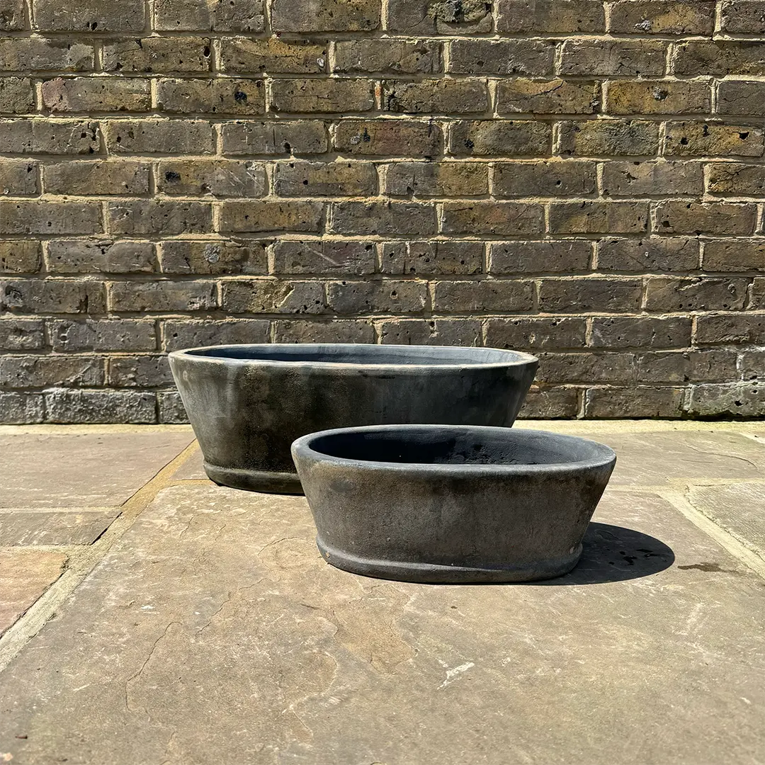 Alice Choko Patina (W60XH20XD31cm) Outdoor Oval Trough Planter Plant ...