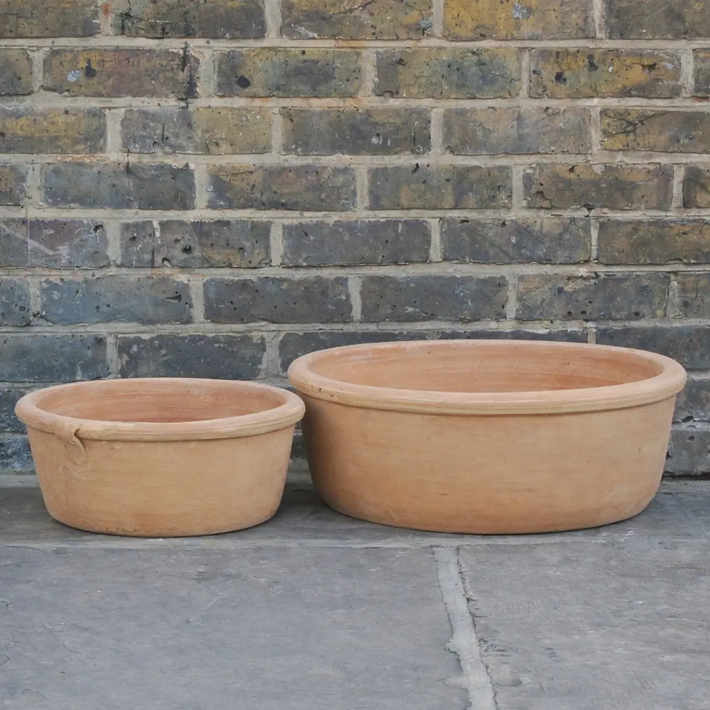 Terracotta Alpine Bowl Planter (D48cm x H15cm) Handmade Outdoor Plant ...