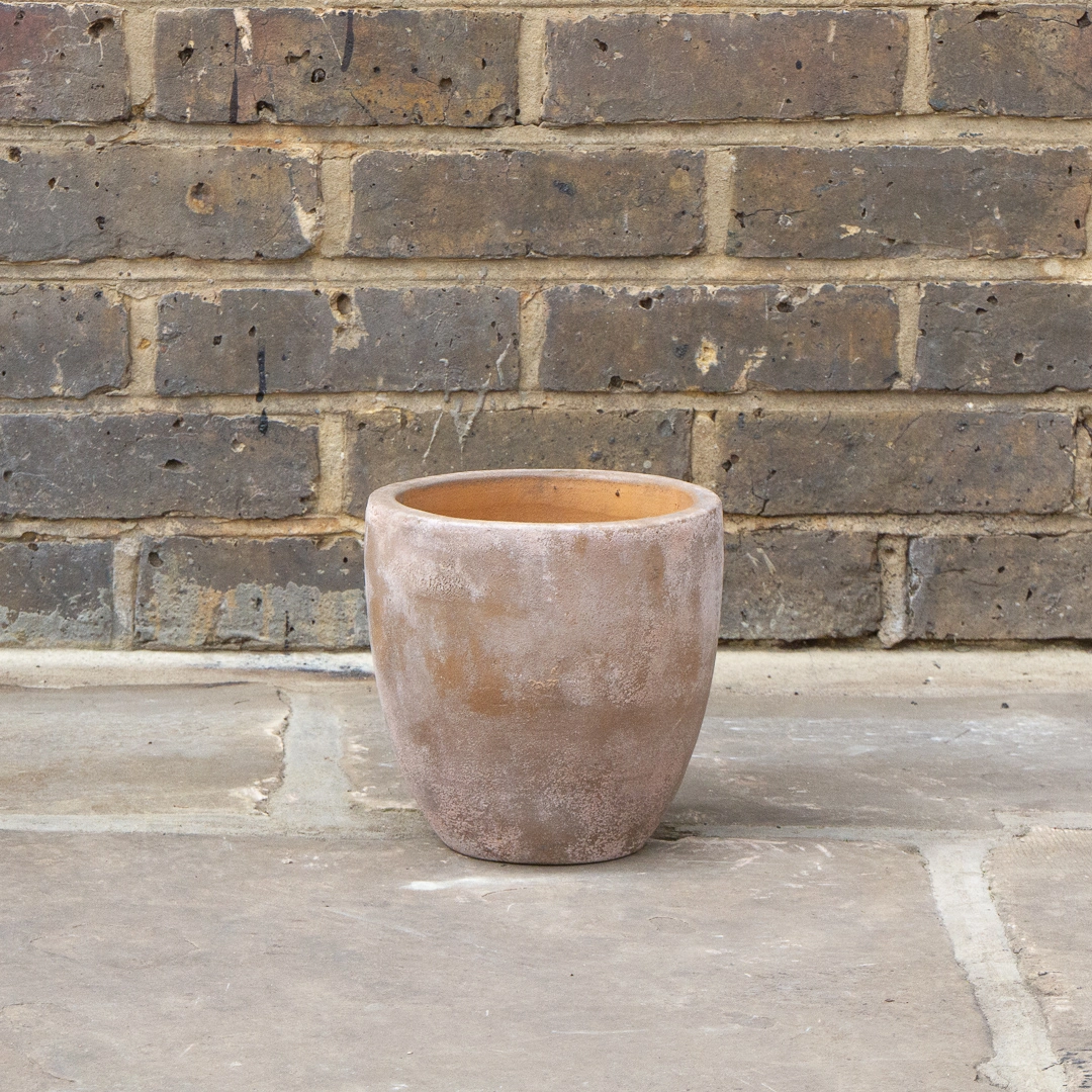 Antique Sand Handmade Lotus Stone Planter (D18cm x H18cm) Terracotta ...