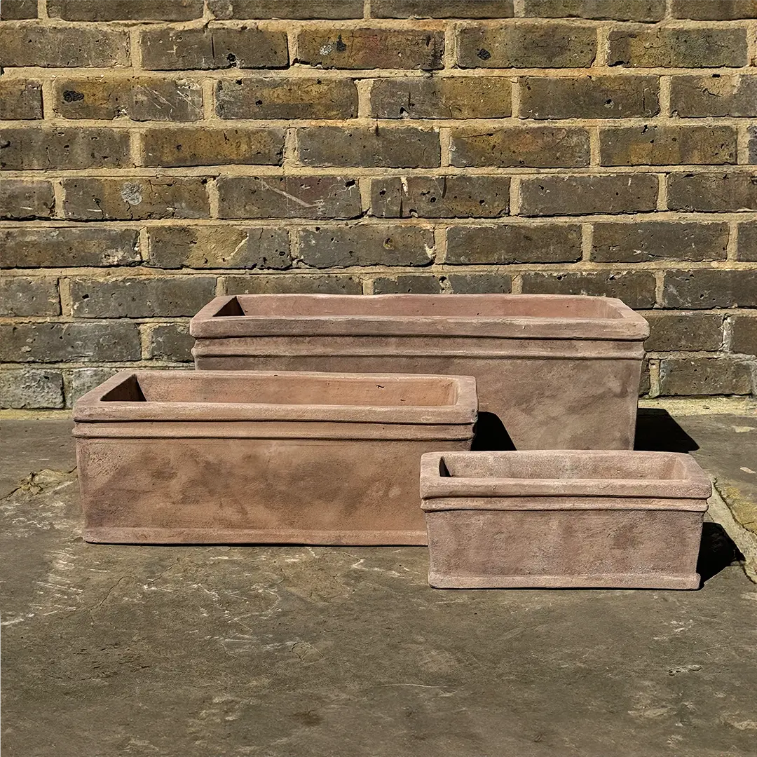 Antique Sand Trough Planter (Box size W43xH21.5xD17cm) Terracotta ...