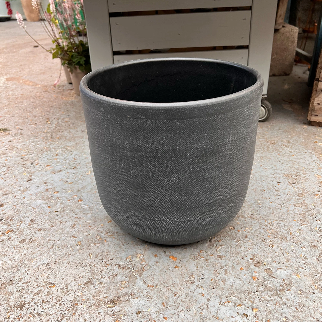 Ceramic Plant Pot Cover Anthracite Grey (Pot Diameter 27cm) - The Boma ...
