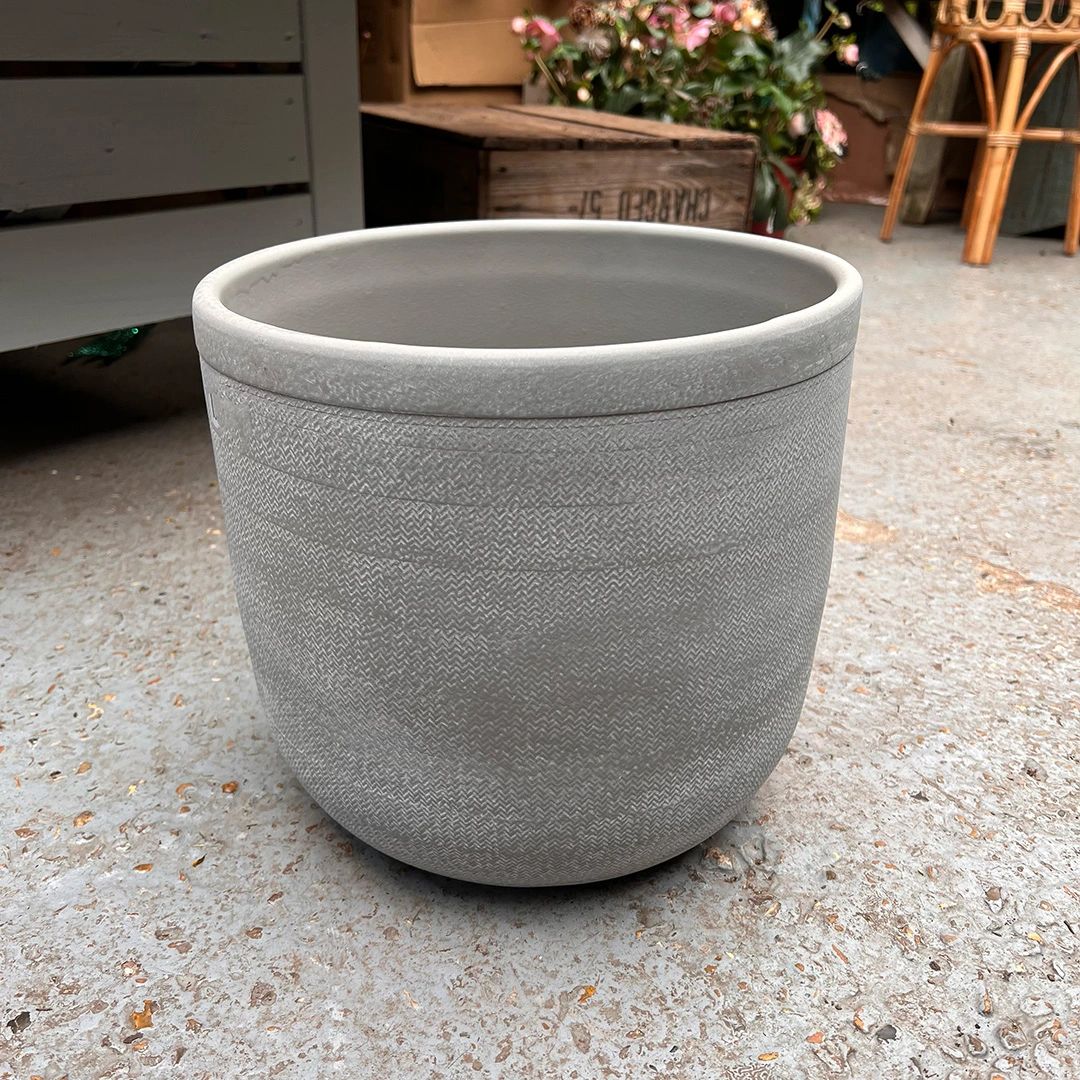 Ceramic Plant Pot Cover Stone Grey (Pot Diameter 27cm) - The Boma ...