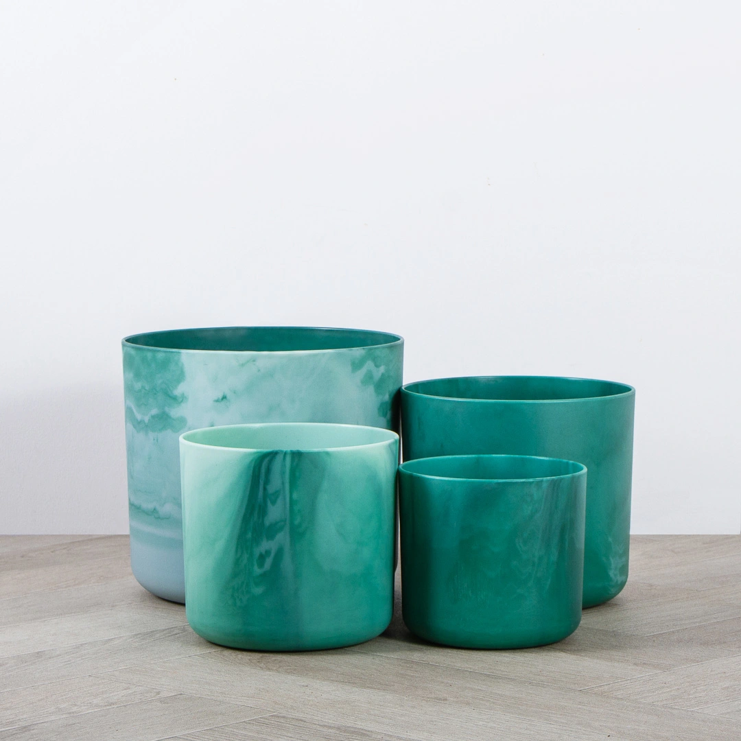 Elho Ocean Collection Green (Pot Size 14cm) Indoor Plant Pot Cover ...