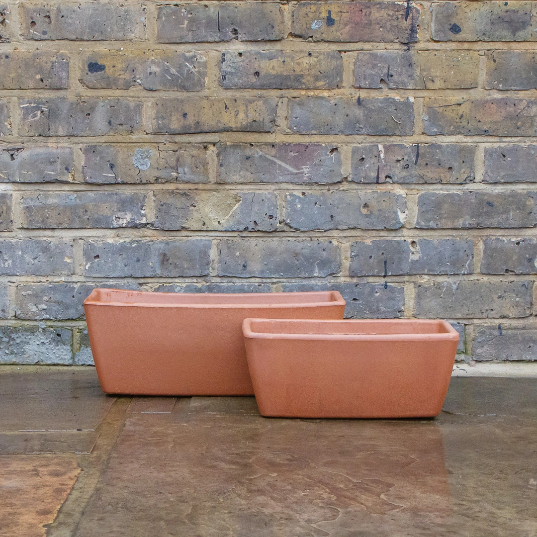 Garda Window Box Terracotta Trough Planter (W32cm x H13.1cm x D16cm ...