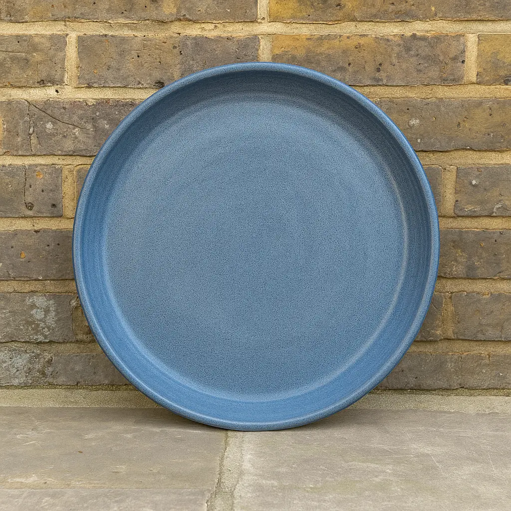 Glazed Terracotta Large Saucer Antique Grey (D45cm) Handmade Plant Pot ...