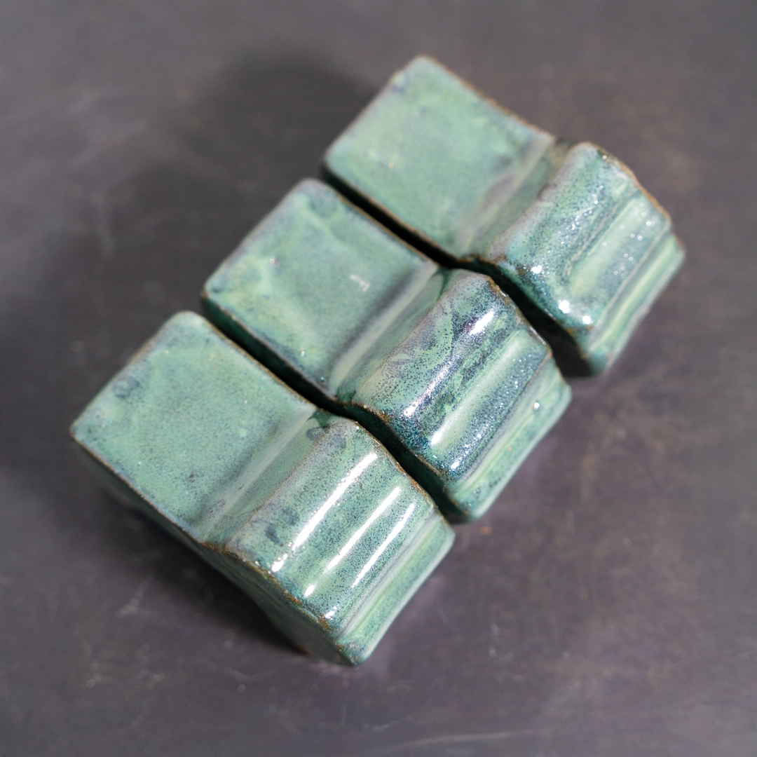 Glazed Terracotta Plant Pot Feet Moss Green (Set of 3) Handmade Planter ...