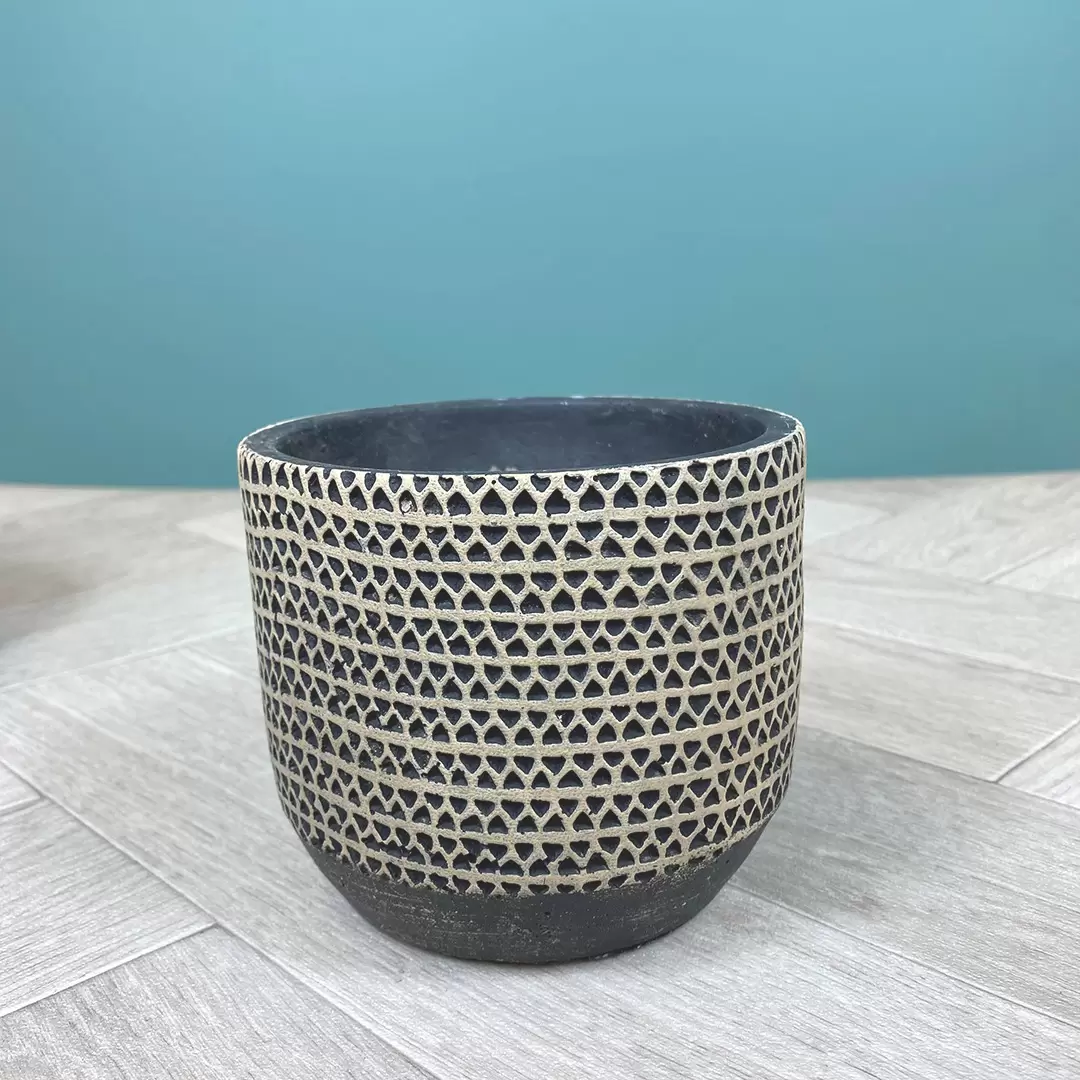 Jack Pot Black (Pot Size D10.5cm x H12.5cm) Indoor Plant Pot Cover ...