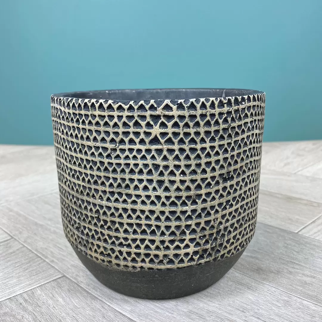 Jack Pot Black (Pot Size D13cm x H15cm) Indoor Plant Pot Cover - The ...