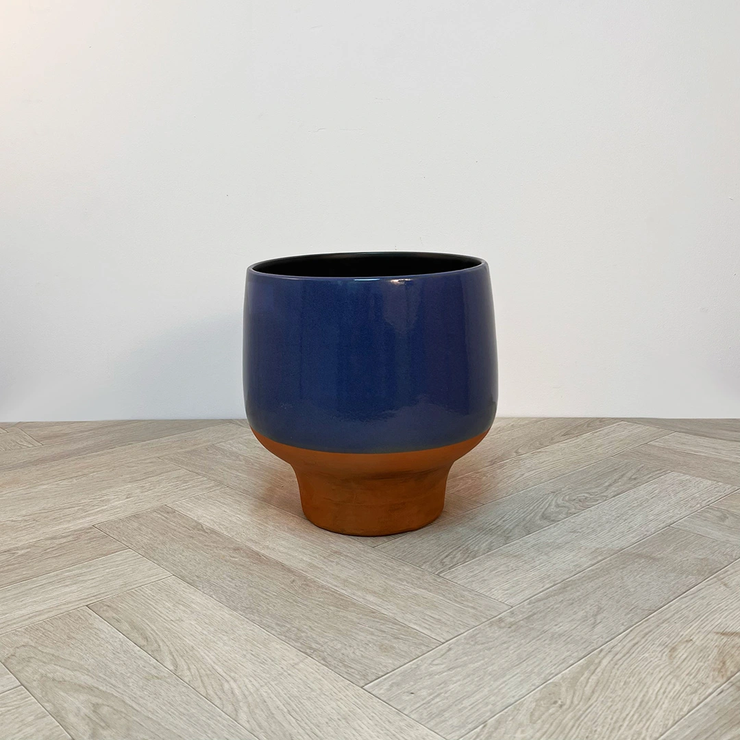 Myron Terracotta Indoor Plant Pot Blue (D26cm) - The Boma Garden Centre