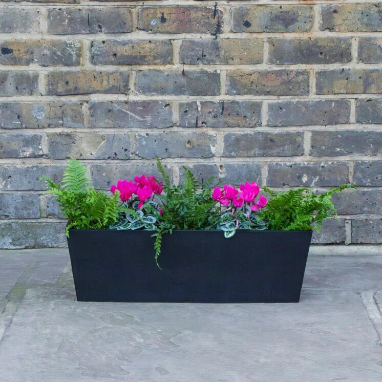 Plant Trough Balcony Box Black (W55xH17) EcoStone Lightweight Plant Box ...