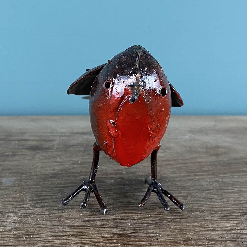 Robin Red Breast Multicoloured Sculpture L17cm x W5cm x H10cm - The ...