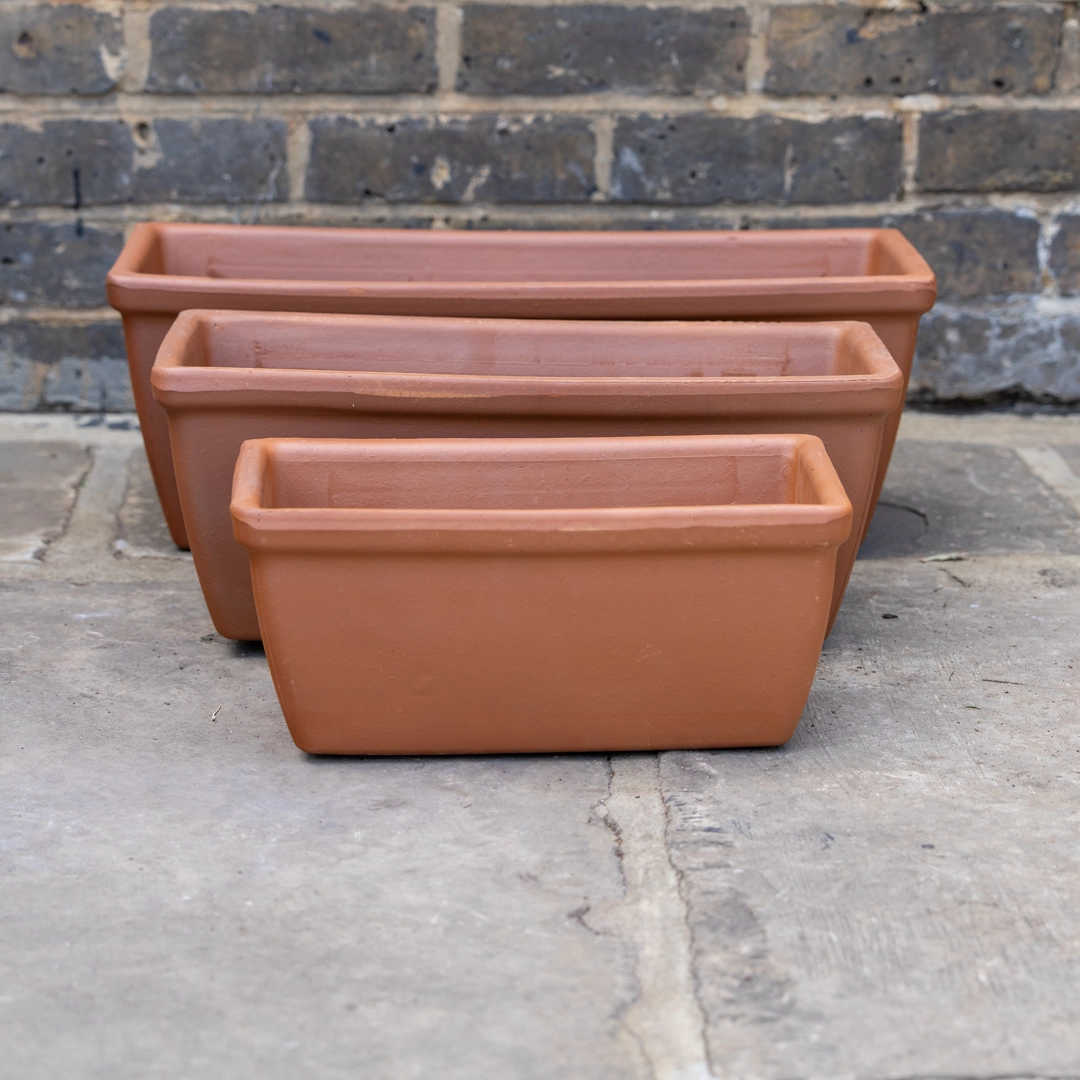 Roma Italian Terracotta Window Box (W32xH14xD16cm) Trough Planter - The ...