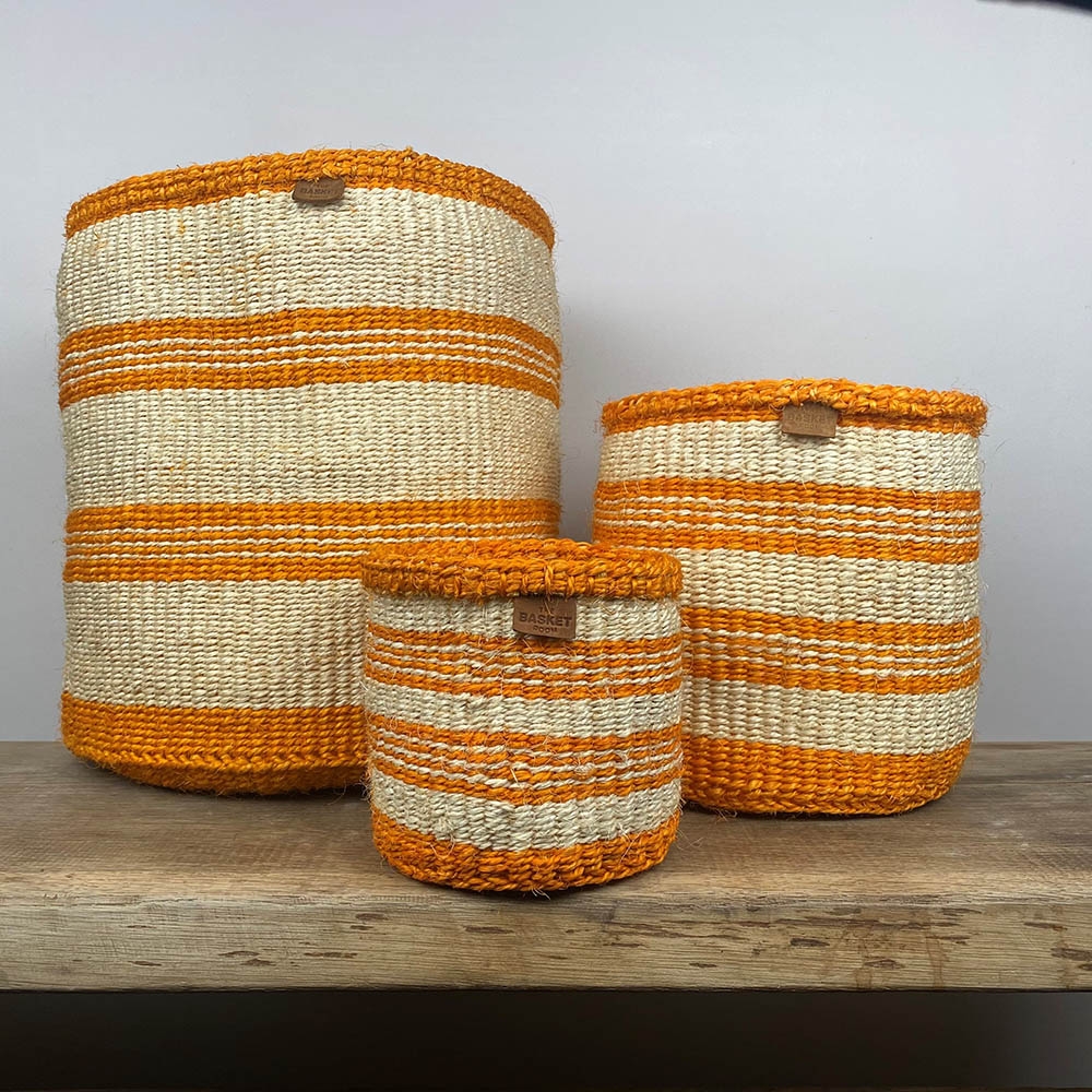 Sifa Orange Weaved Straw Basket (D30cm x H32cm) Indoor Plant Pot Cover ...