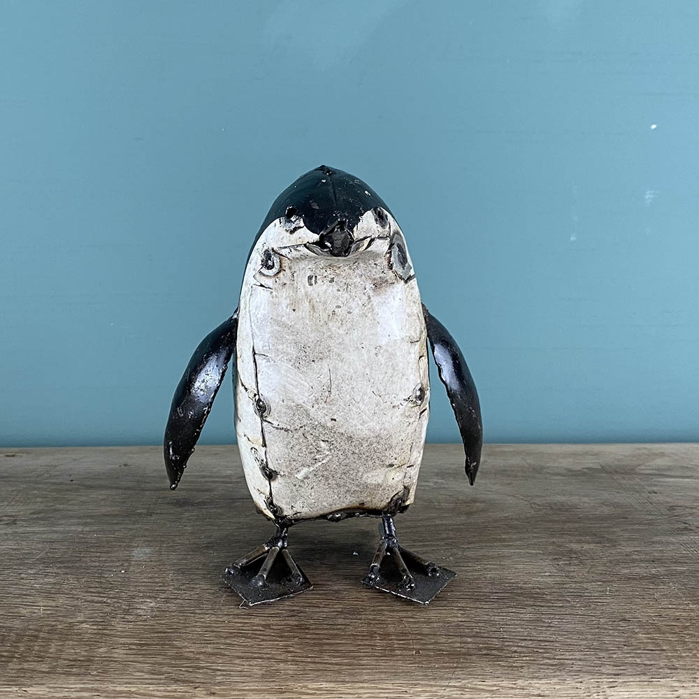 Small Painted Penguin Bronze Sculpture L14cm x W17cm x H16cm - The Boma ...