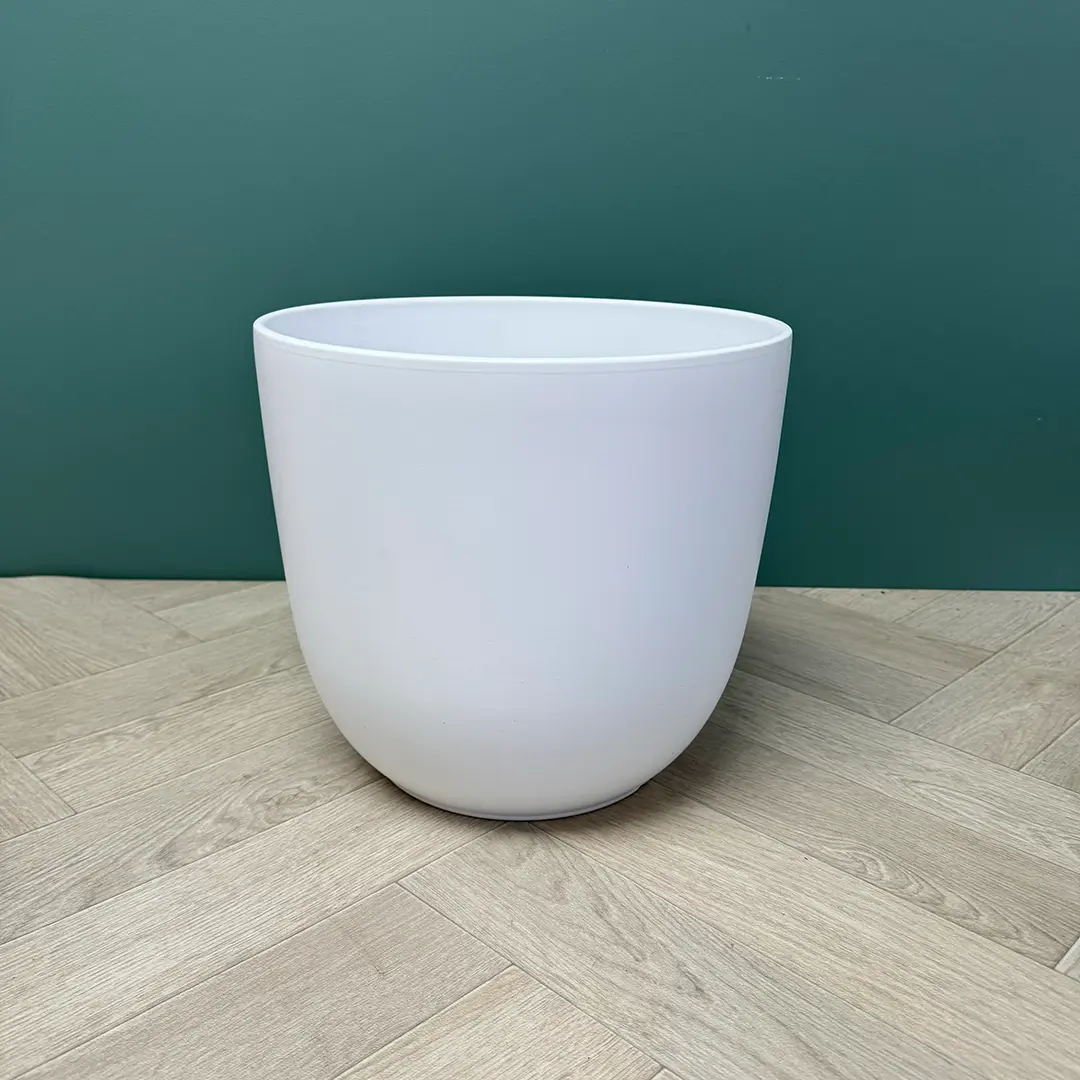 Tusca White Plant Pot (D25cm x H28cm) - The Boma Garden Centre