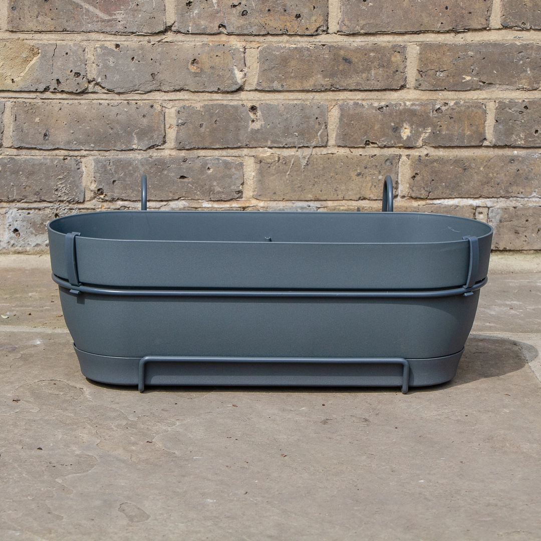 Vibia Campana Balcony Trough Anthracite 50cm size - The Boma Garden Centre