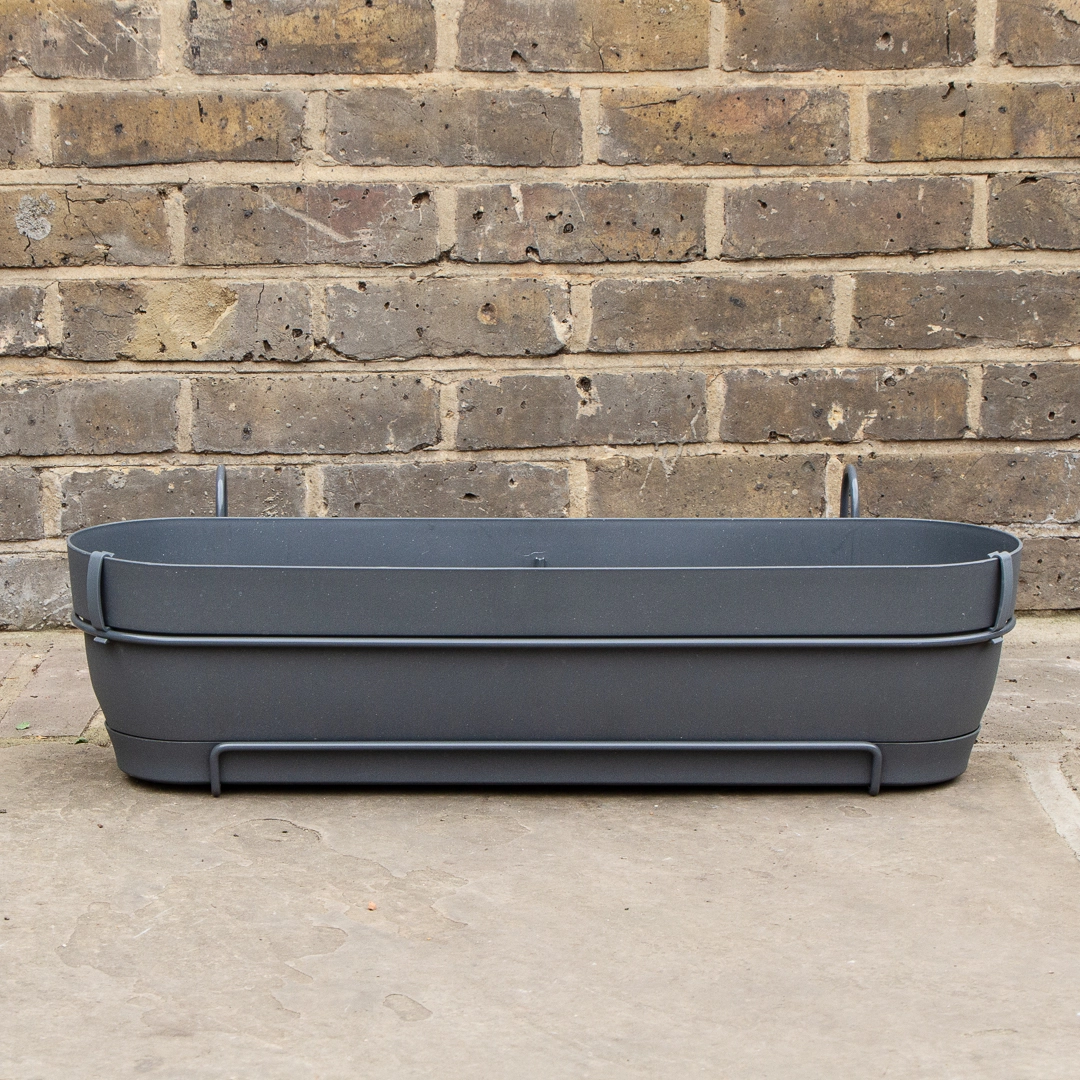Vibia Campana Balcony Trough Anthracite 70cm size - The Boma Garden Centre