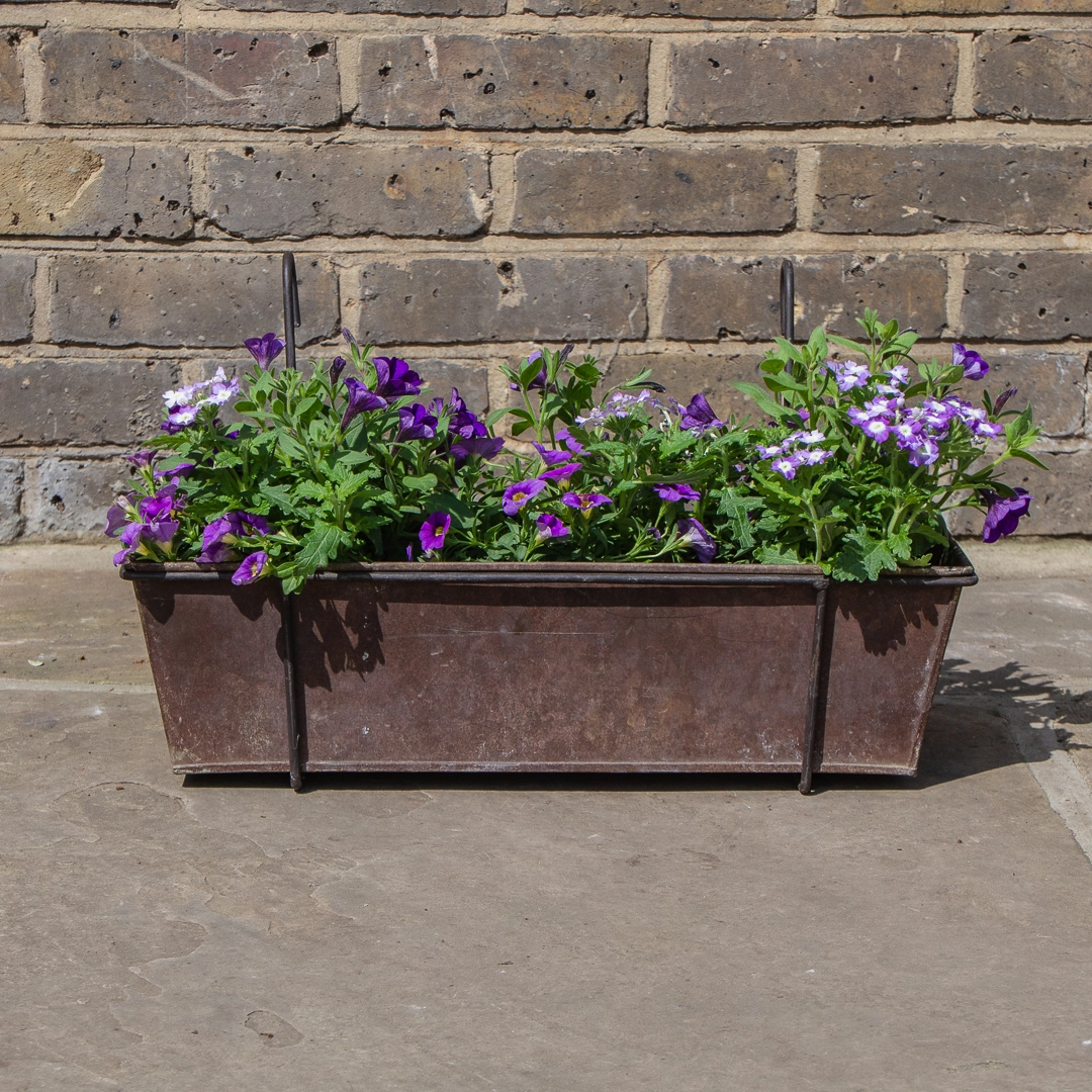 Vigga Trough Balcony Planter - Rustic Brown - 50cm - The Boma Garden Centre